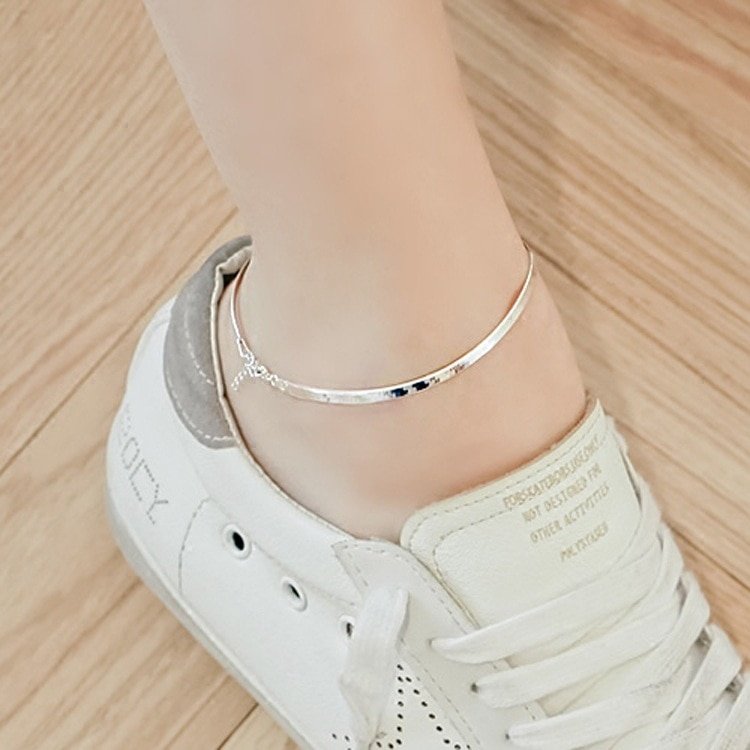 100% 925 Sterling Silver Fashion , Ladies 'Anklet , Female Anklets ...