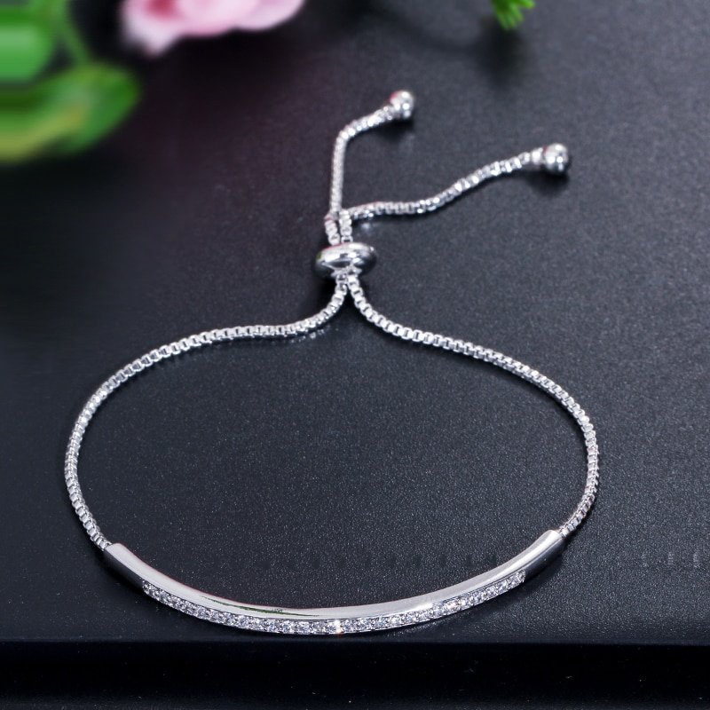 Adjustable Bracelet Bangle for Women . Captivate Bar Slider Brilliant ...