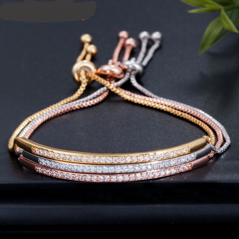 Adjustable Bracelet Bangle for Women . Captivate Bar Slider Brilliant ...