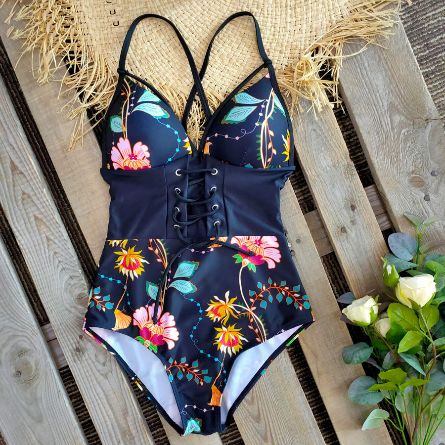 Print Swimwear , ,Vintage Retro Bathing Suits Bodysuit Beach Wear ...