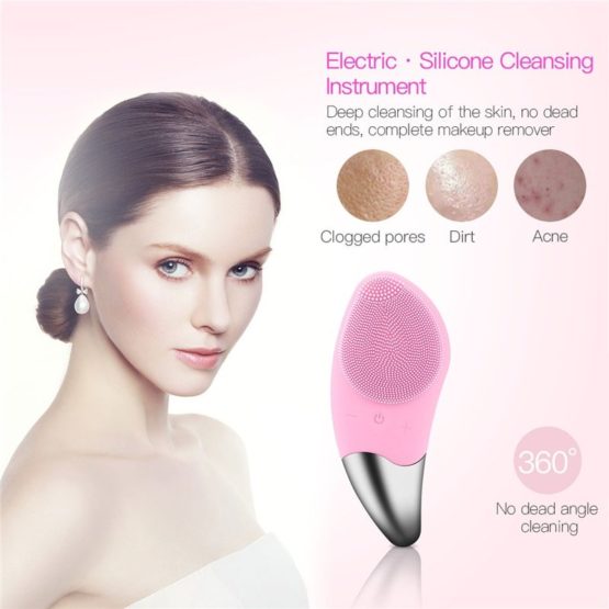 Mini Electric Facial Cleansing Brush . Silicone Sonic Face Cleaner ...