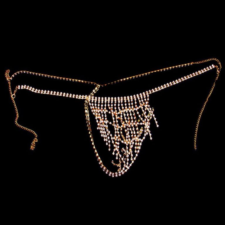 Gold Tassel, Rhinestone Underwear ,Thong for Women, New Sexy Jewelry ...