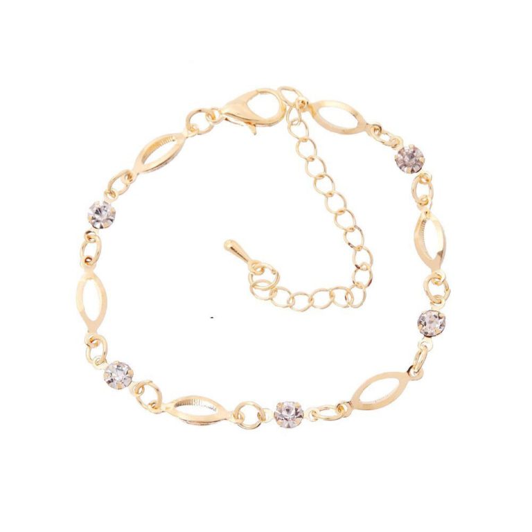 2020 Fashion Crystal Charm Bracelets for Women, Gold Color Link Chain ...