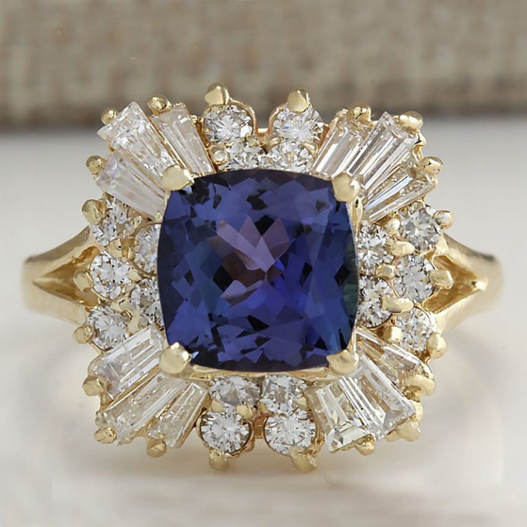 Fashion Big Blue Stone Ring , Charm Jewelry Women CZ Wedding Rings ...